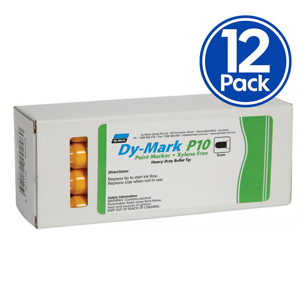 DY-MARK Paint Marker P10 Heavy Duty Bullet Tip Yellow 2mm x 12 Pack – Wholesale Paint Group