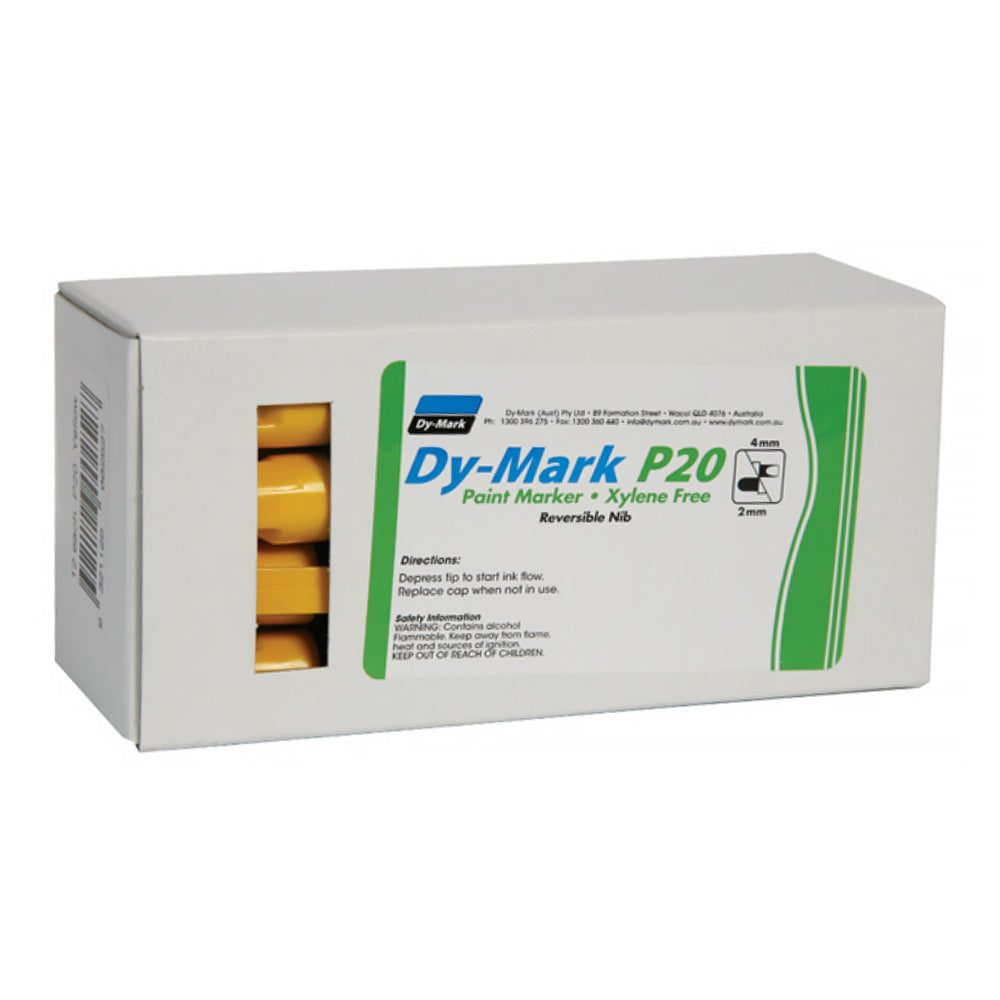 DY-MARK Paint Marker P20 Yellow Reversible Bullet Chisel Nib 3mm & 5mm ...