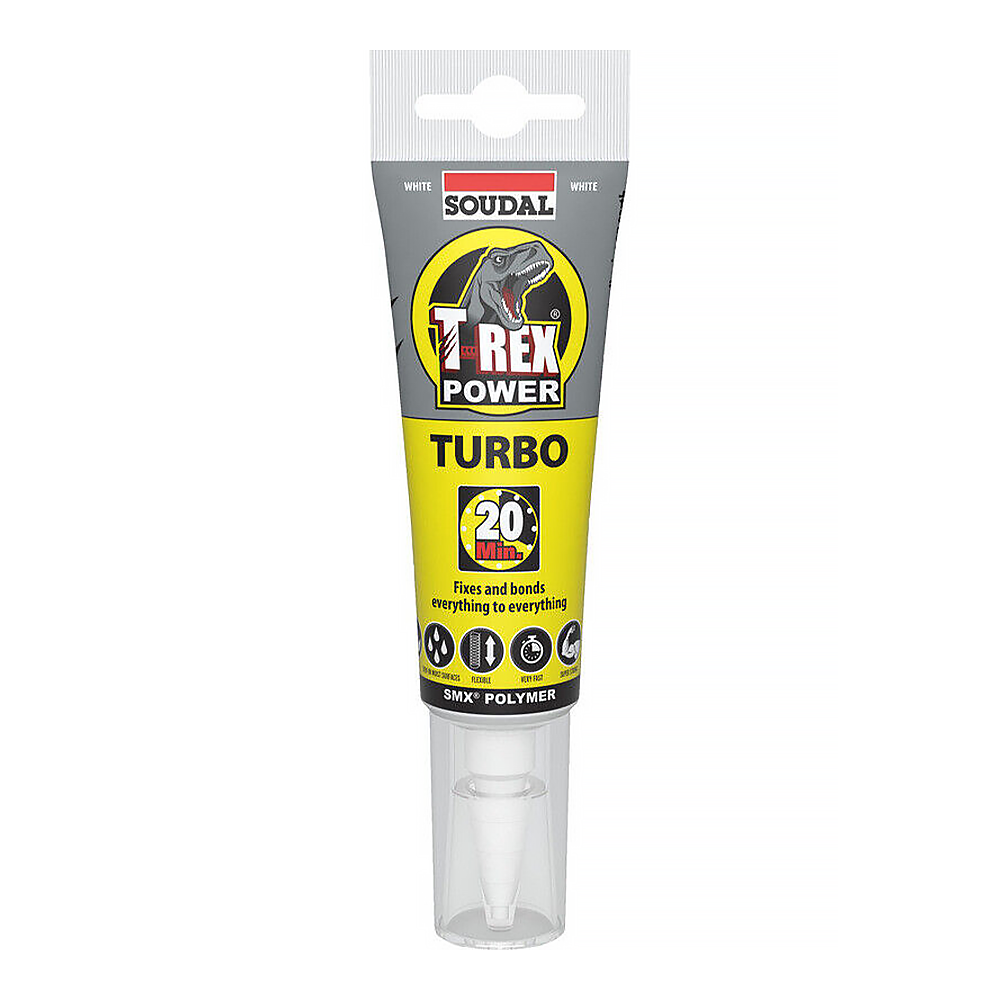SOUDAL T-Rex Turbo Rapid Cure Adhesive Sealant White 125ml Tube ...