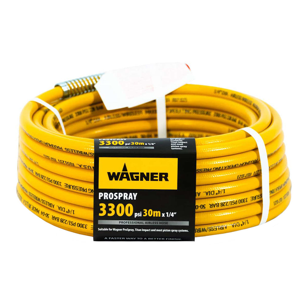 WAGNER High Strength Airless Sprayer Hose 30m x 1/4" Yellow 3300 PSi 0 ...