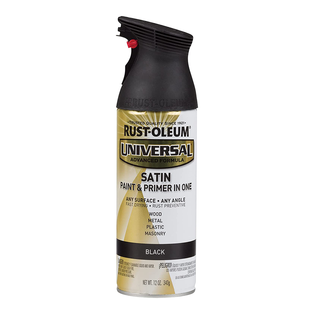 RUST-OLEUM Universal Paint & Primer Spray Paint 340g Aerosol Satin Bla ...