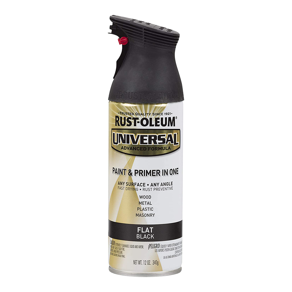 RUST-OLEUM Universal Paint & Primer Spray Paint 340g Aerosol Flat Blac ...