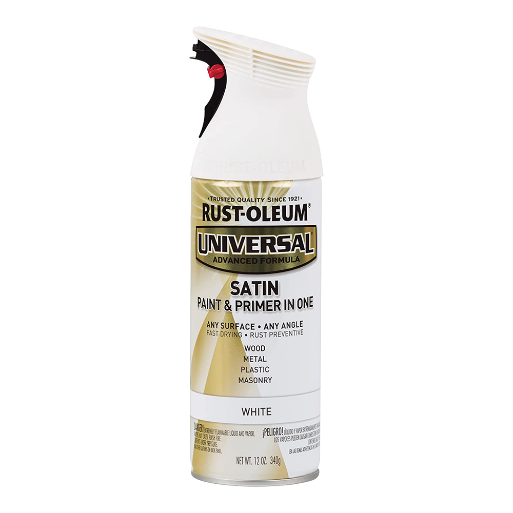RUST-OLEUM Universal Paint & Primer Spray Paint 340g Aerosol Satin Whi ...