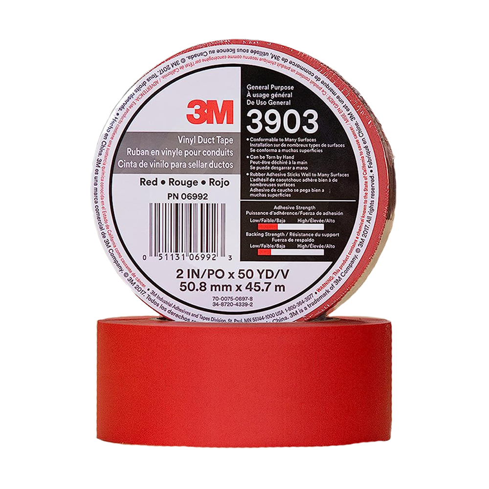 3M 3903 General Purpose Red Vinyl Duct Tape 50mm x 45.7m Roll ...