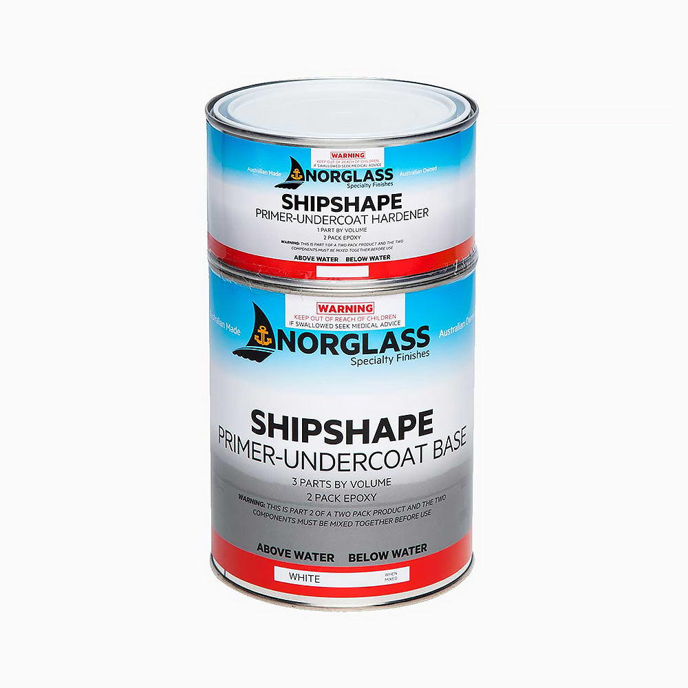 NORGLASS Ship Shape 2 Pack Epoxy Primer Undercoat 500ml White High Bui ...
