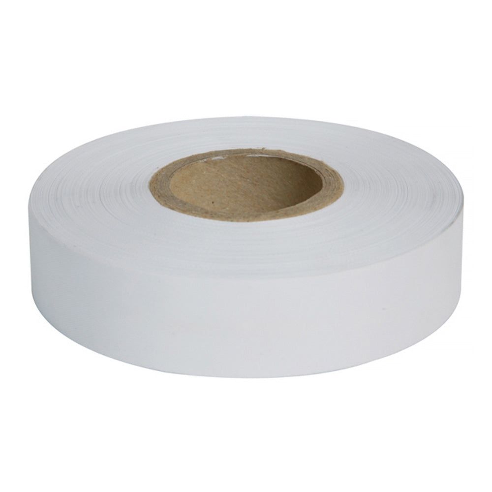DYMARK Survey Tape 25mm x 100m White Roll Flagging Marking Surveying ...