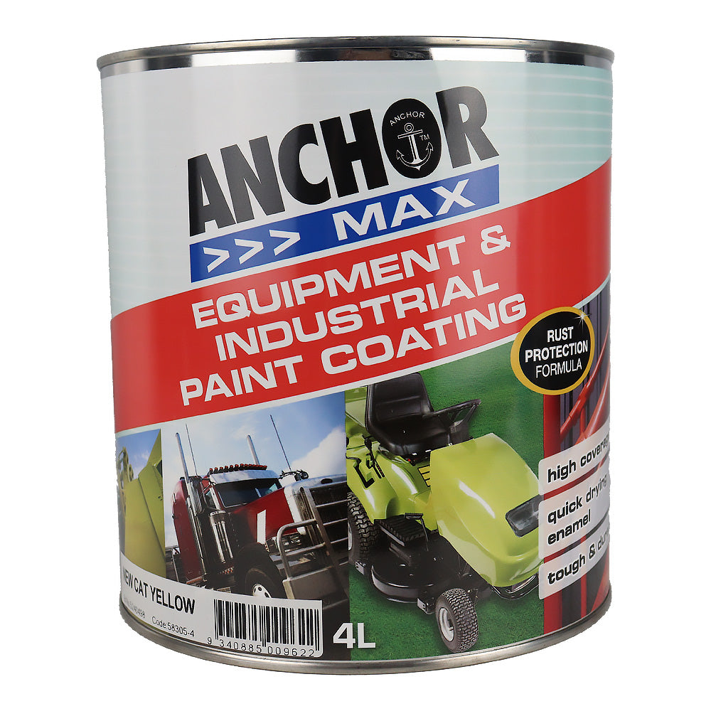 ANCHOR MAX New Cat Yellow 4L Industrial Enamel Paint High Durability ...