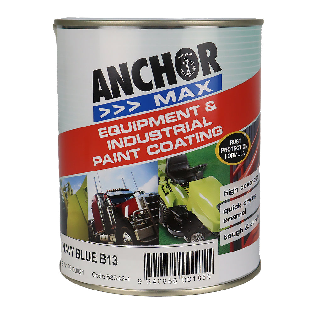 ANCHOR MAX Navy Blue B13 1L Industrial Enamel Paint High Durability ...
