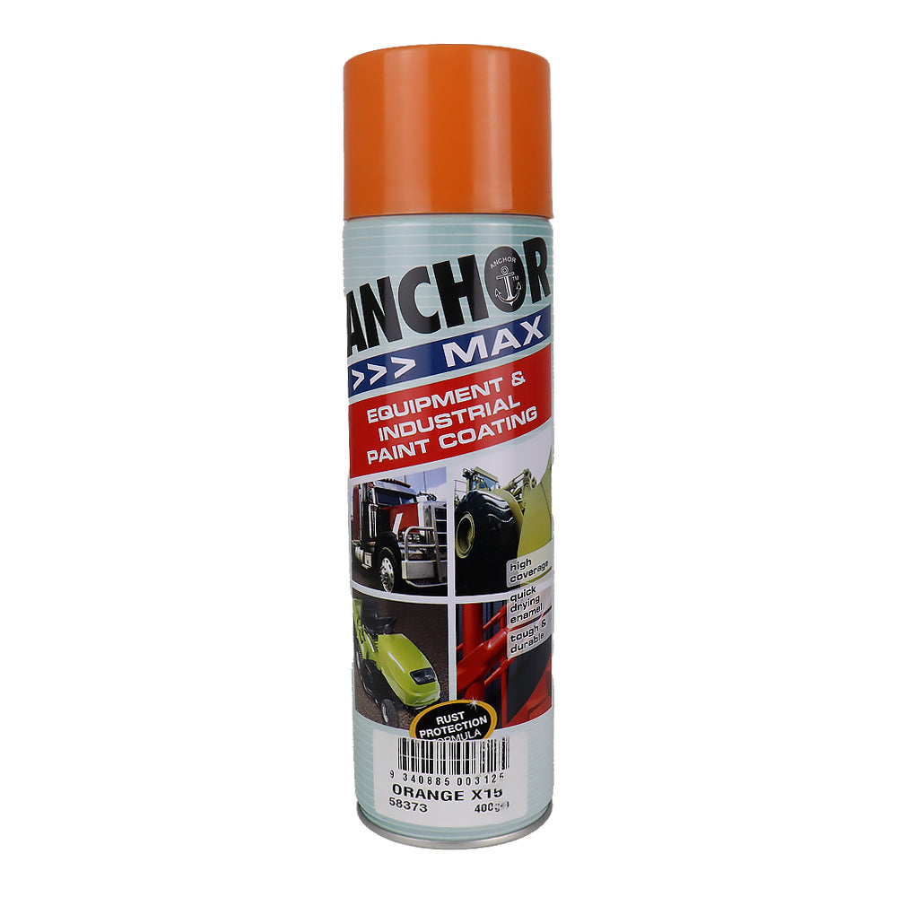 ANCHOR MAX Orange X15 (Electrical) 400gm Industrial Spray Paint High C ...