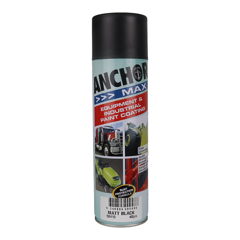 ANCHOR MAX Matt Black 400gm Industrial Spray Paint High Coverage ...