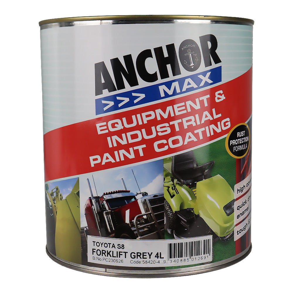 ANCHOR MAX Forklift Grey S8 4L Industrial Enamel Paint High Durability ...