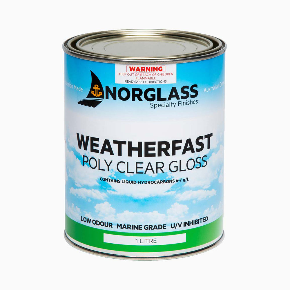NORGLASS Weatherfast Poly Clear Gloss 1L Marine Varnish UV Resistant ...