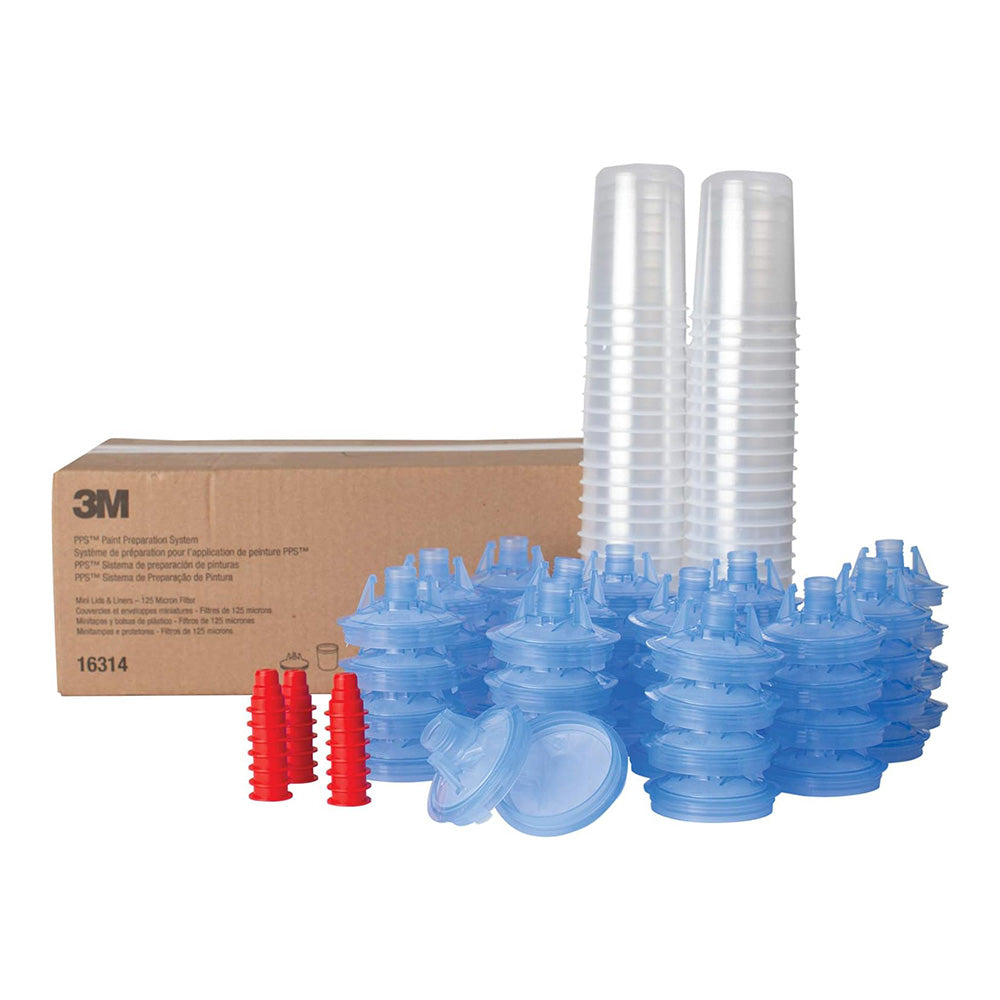 3M 16314 PPS Lids & Liners Kit Mini 200ml 125 Micron x 50 Pack Box ...