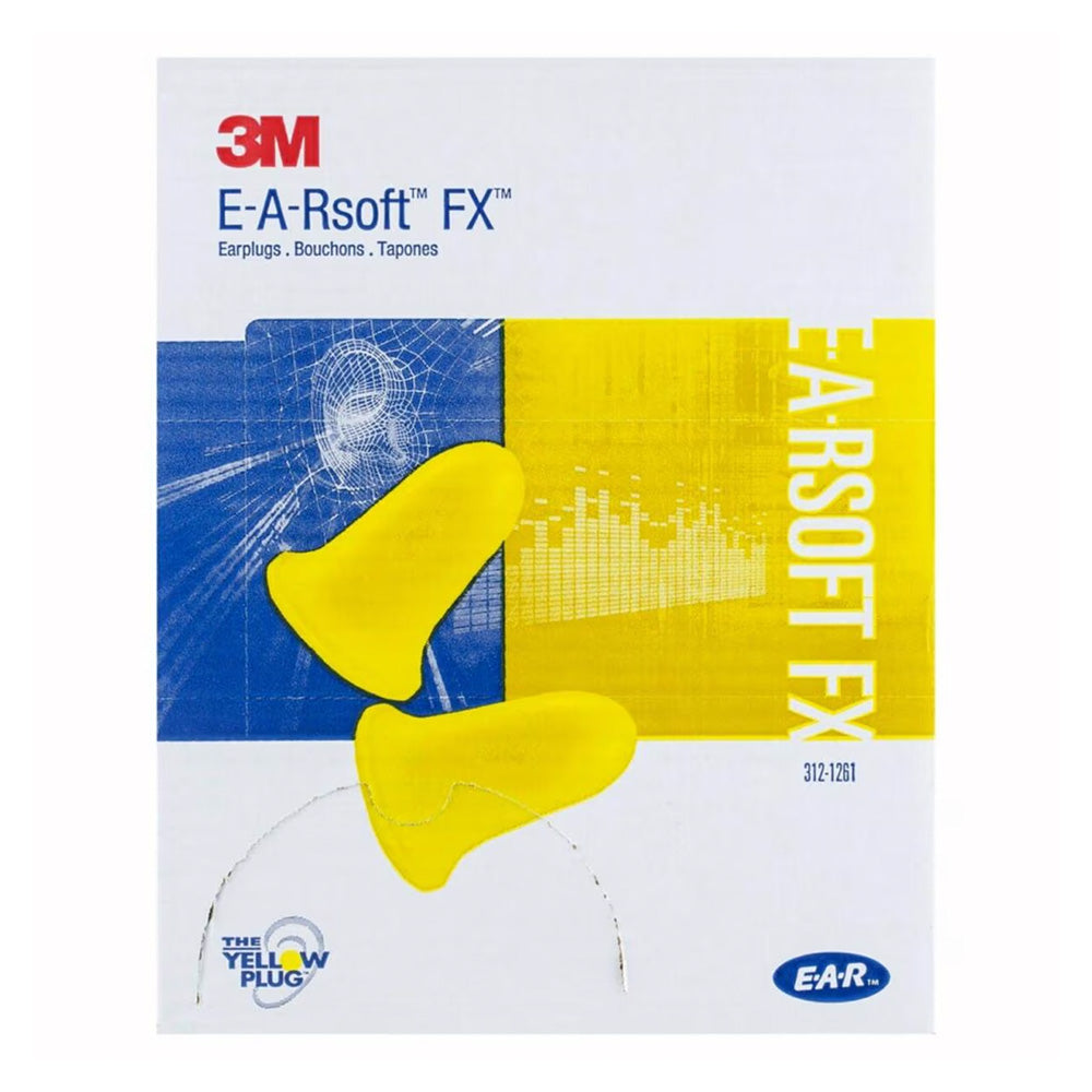 3M E-A-Rsoft FX Shaped Yellow Cordless Earplugs x 200 Pairs Soft Foam ...