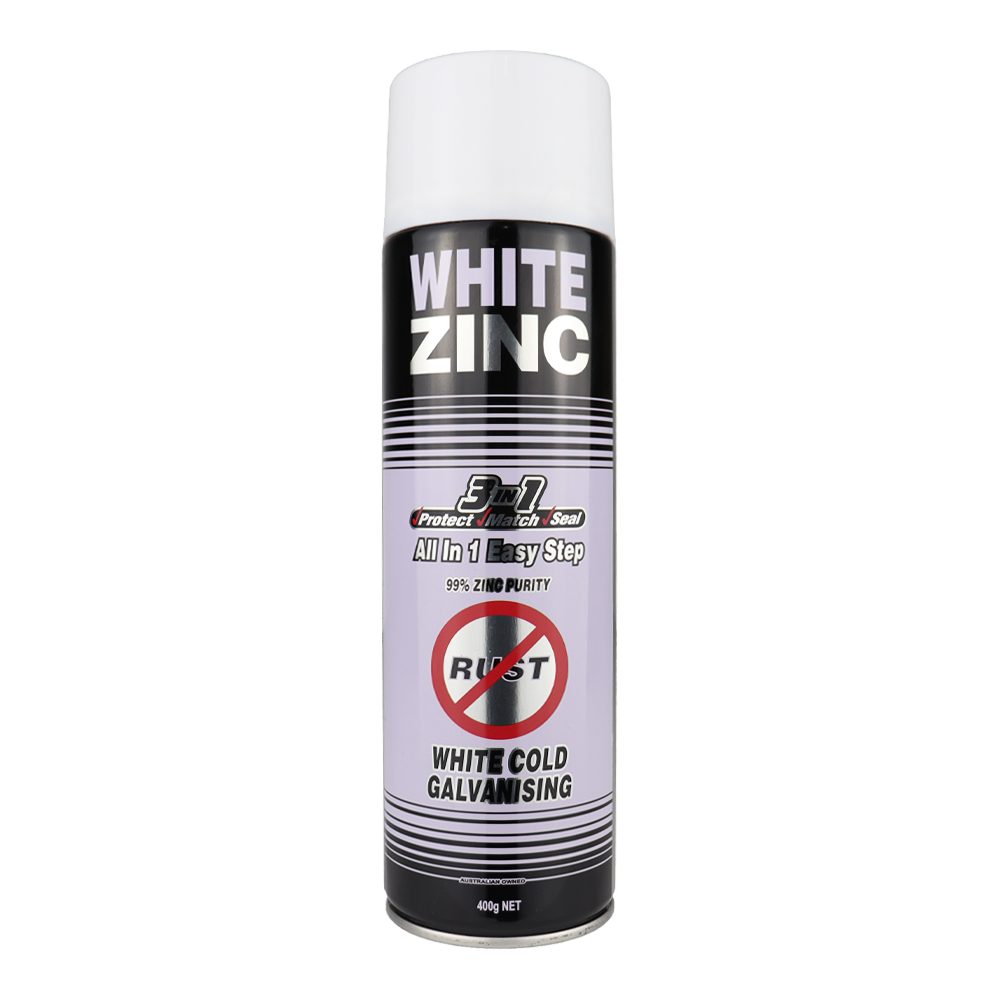 SILVER ZINC SUPPLIES 3 in 1 Cold Galvanising Metal Primer White 400g A ...