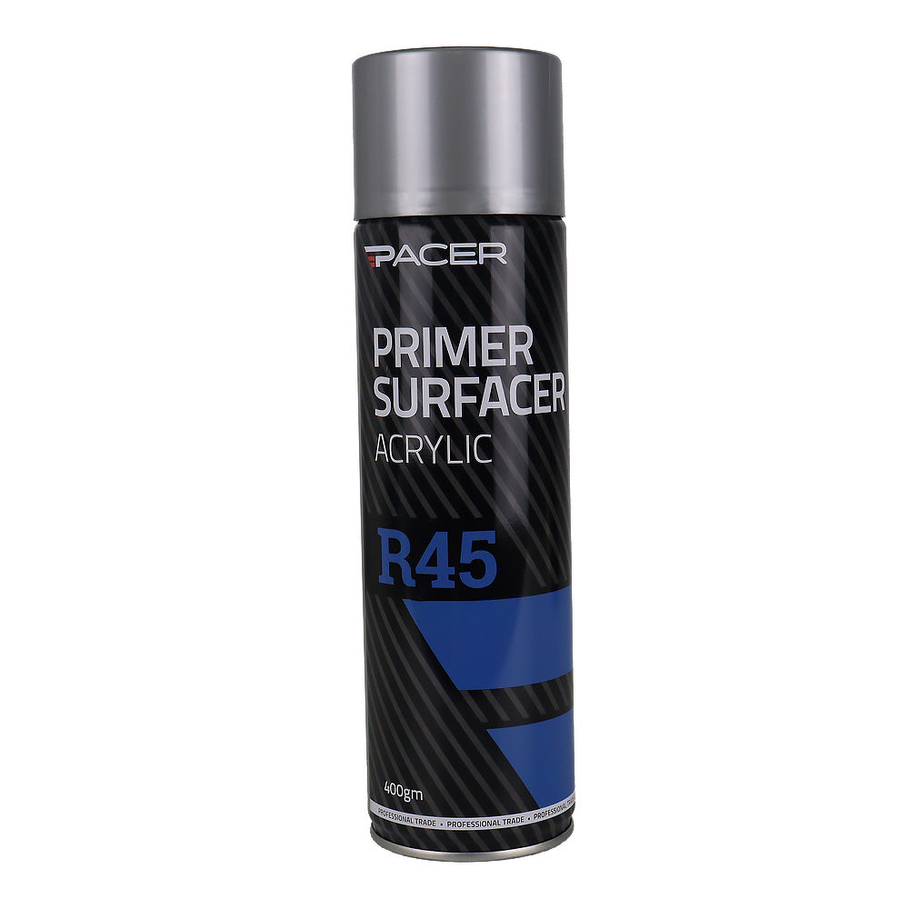 PACER R45 Acrylic Primer Surfacer 400gm Grey High-Build Automotive Pri ...