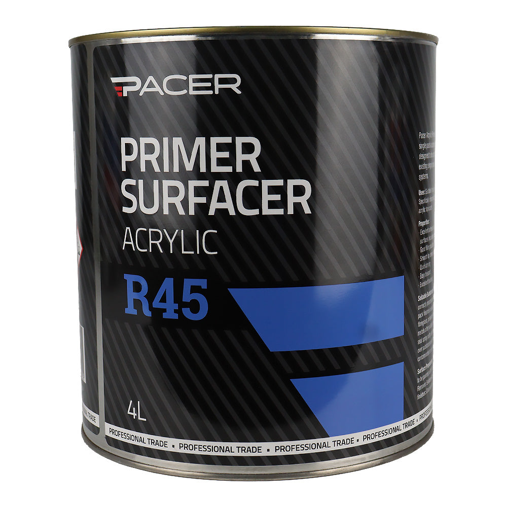 PACER R45 Acrylic Primer Surfacer 4L Grey High-Build Automotive Primer ...