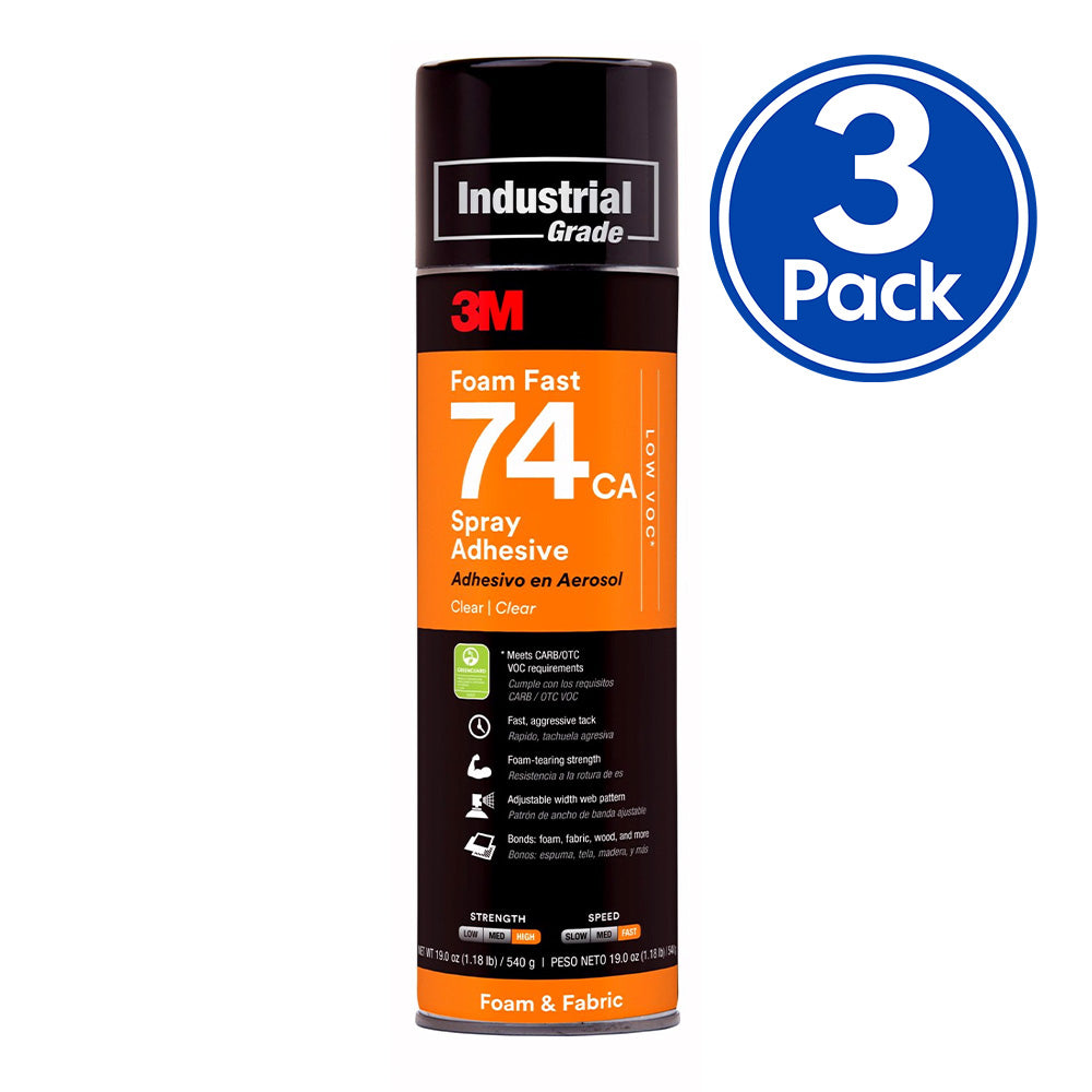 3M Foam Fast 74 Spray Adhesive Upholstery 540g Instant Bonding Orange ...