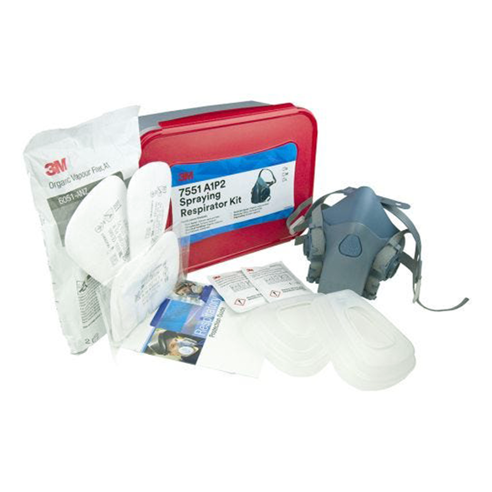 3M 7551 A1 P2 Half Face Cool Flow Spraying Respirator Kit Medium ...