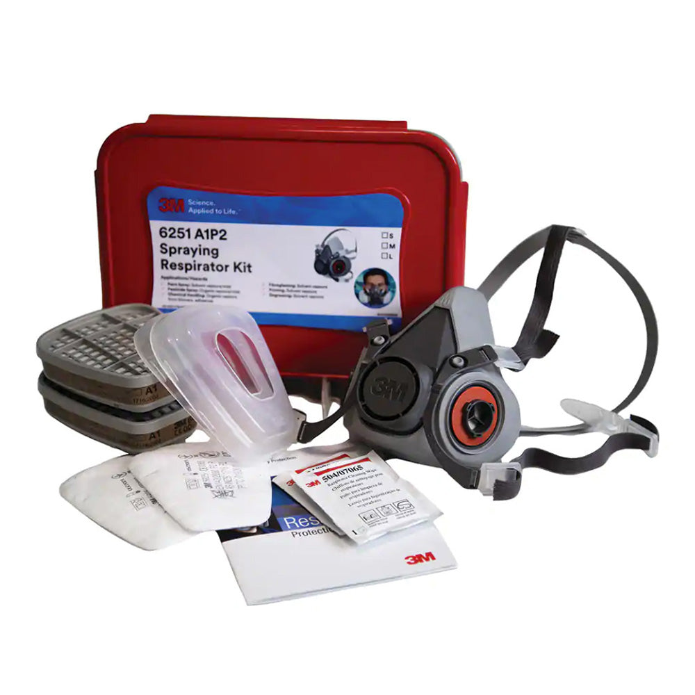 3M 6251 Spraying Respirator Starter Kit Small Half Face 6000 Series Ma ...