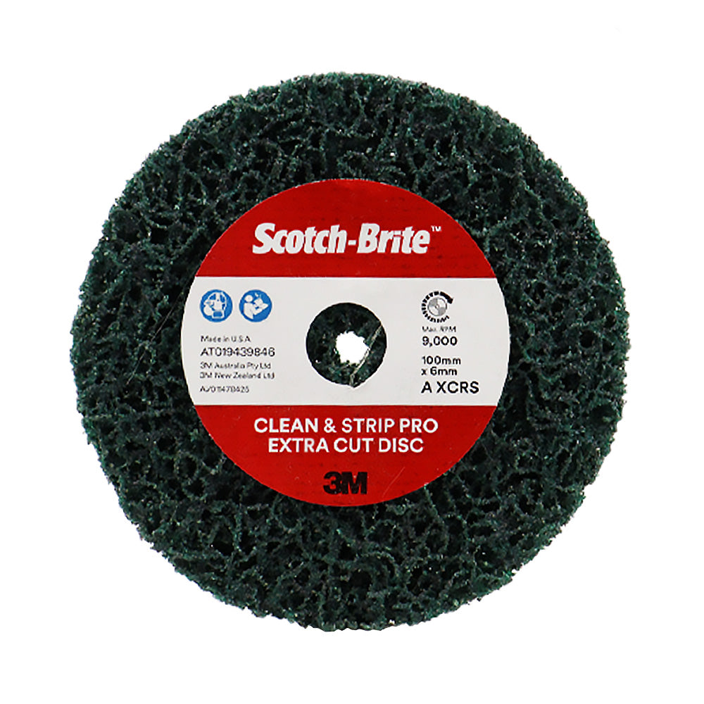 3M Clean & Strip Pro Extra Cut XT 100mm x 6mm Green Stripping Disc ...