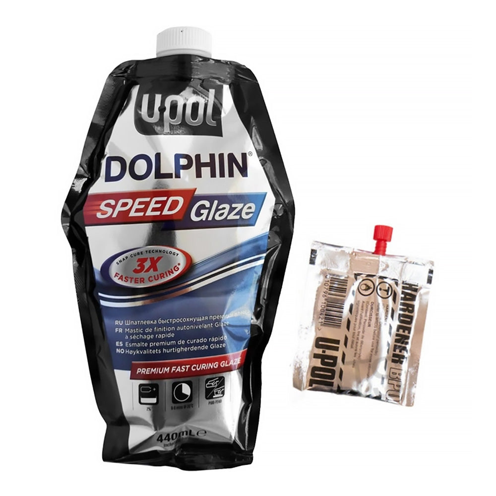 U-POL Dolphin Speed Glaze 440ml Fast Cure Ultra Fine Lightweight Pinho ...
