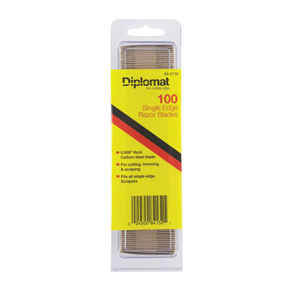 DIPLOMAT Single Edge Razor Blades 0.009" Thick Carbon Steel x 100 Pack ...