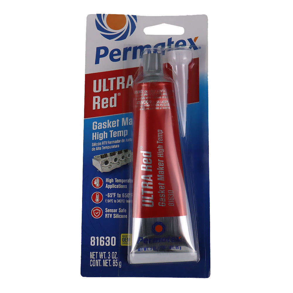 PERMATEX Ultra Red Gasket Maker 85gm PX81630 High Temp Sensor-Safe Sea ...