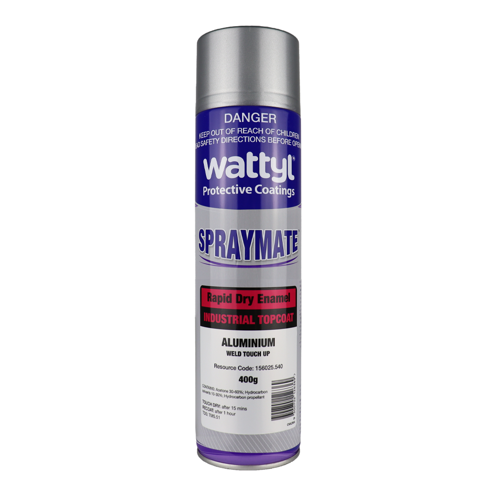 WATTYL Spraymate Quick Dry Topcoat 400g Aerosol Aluminum Silver ...