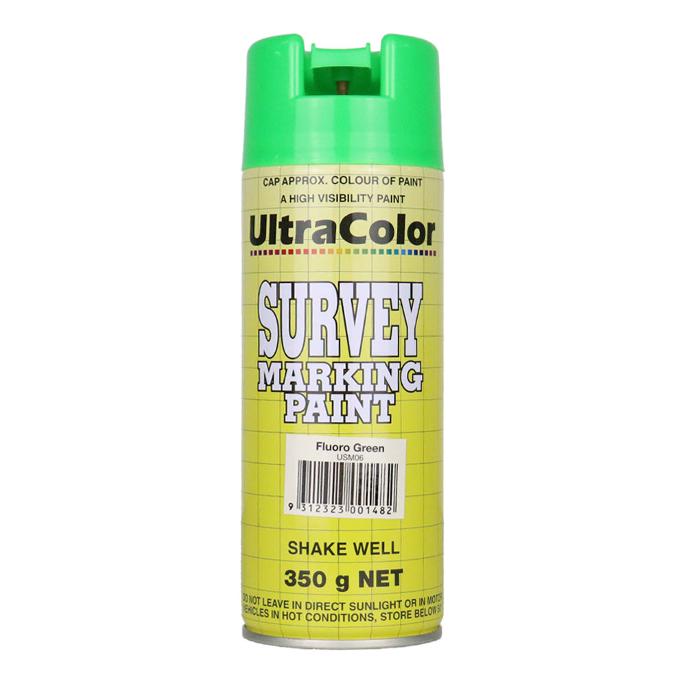 ULTRACOLOR Survey Marking Paint Spot Marker Aerosol Can 350g Fluoro Gr ...