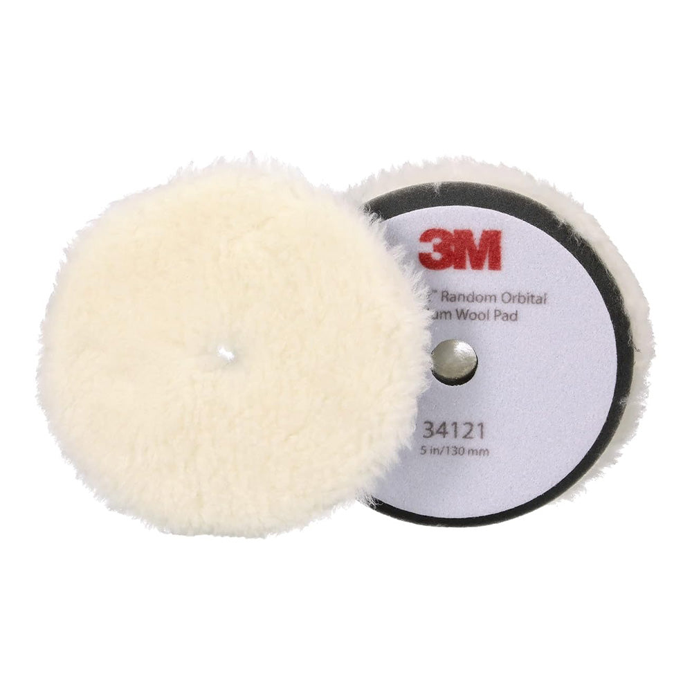 3M 34121 Perfect It Random Orbital Medium Wool Pads 5"/130mm White x 2 ...
