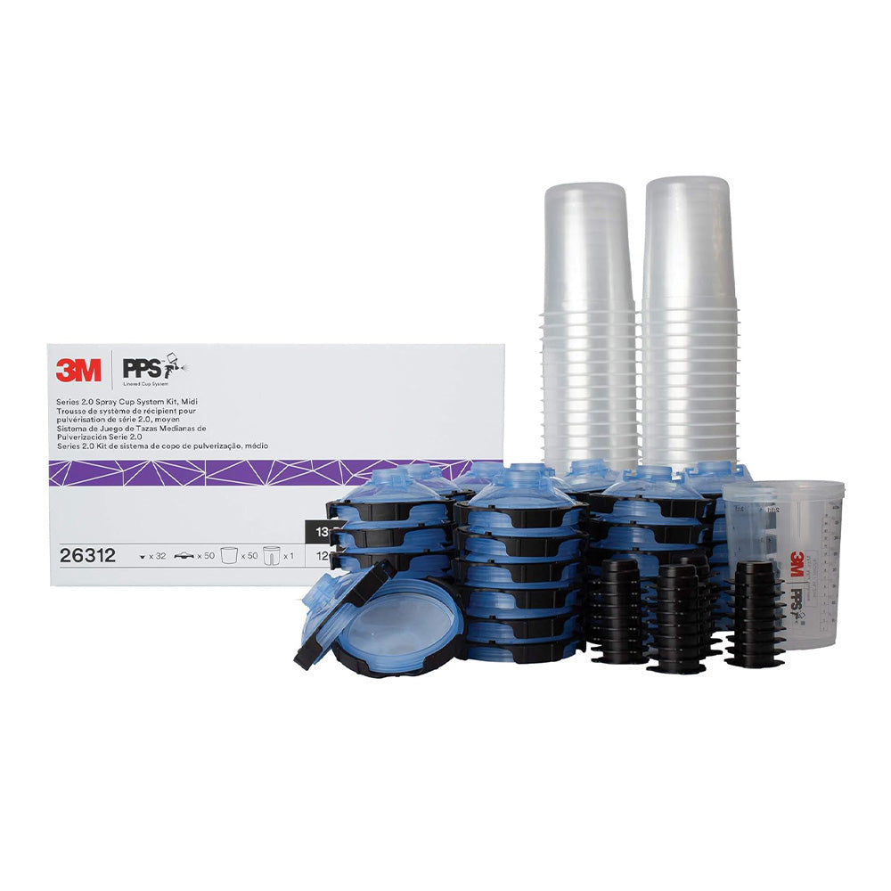 3M 26312 PPS 2.0 Midi Lids & Liners Kit 400ml 125 Micron x 50 Pack ...