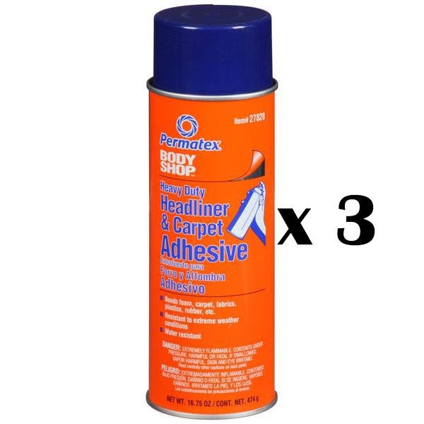 Permatex Heavy Duty Headliner Carpet Adhesive Aerosol 474g 27828 x 3 ...