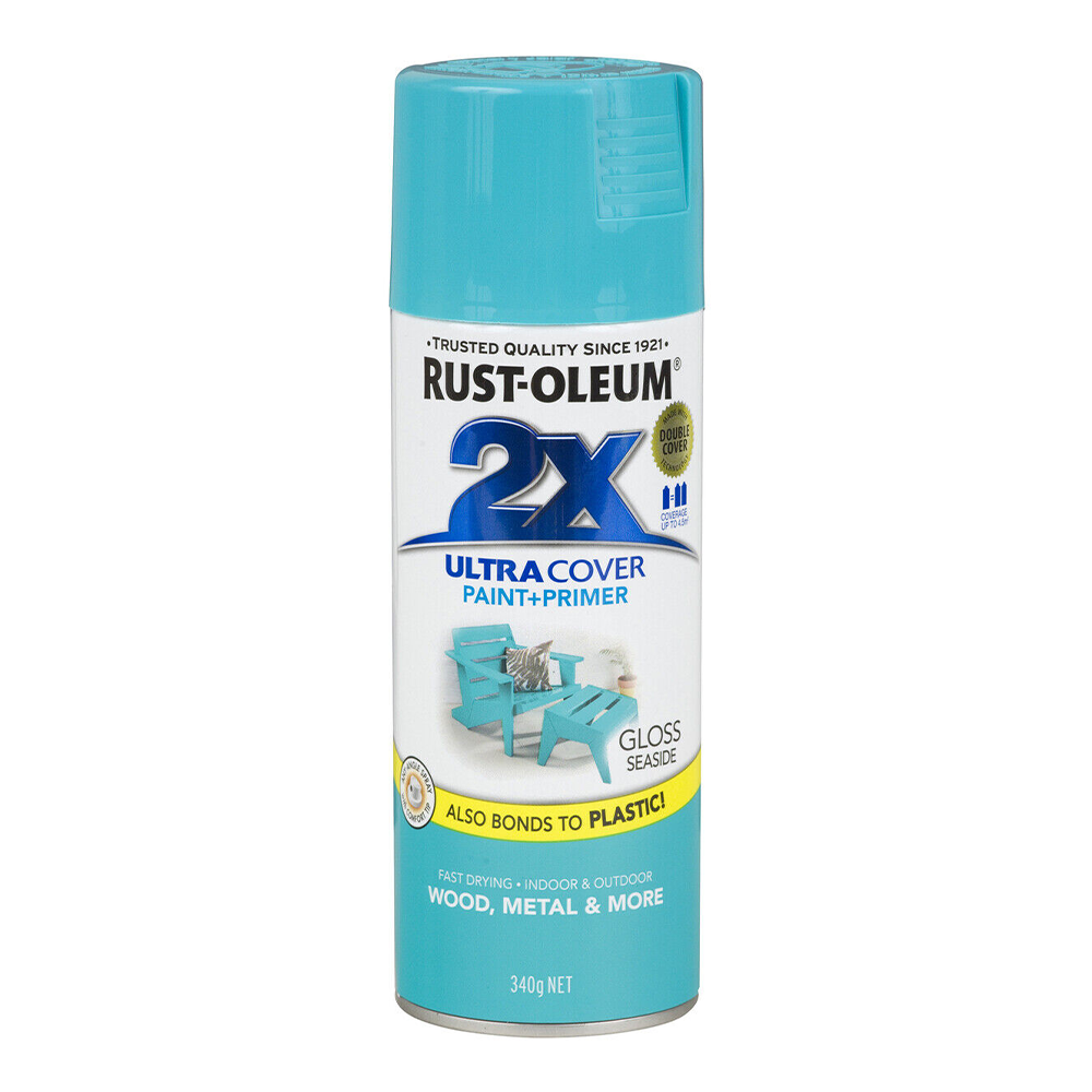 RUST-OLEUM 2X Gloss Paint & Primer Spray Paint 340g Seaside Blue ...