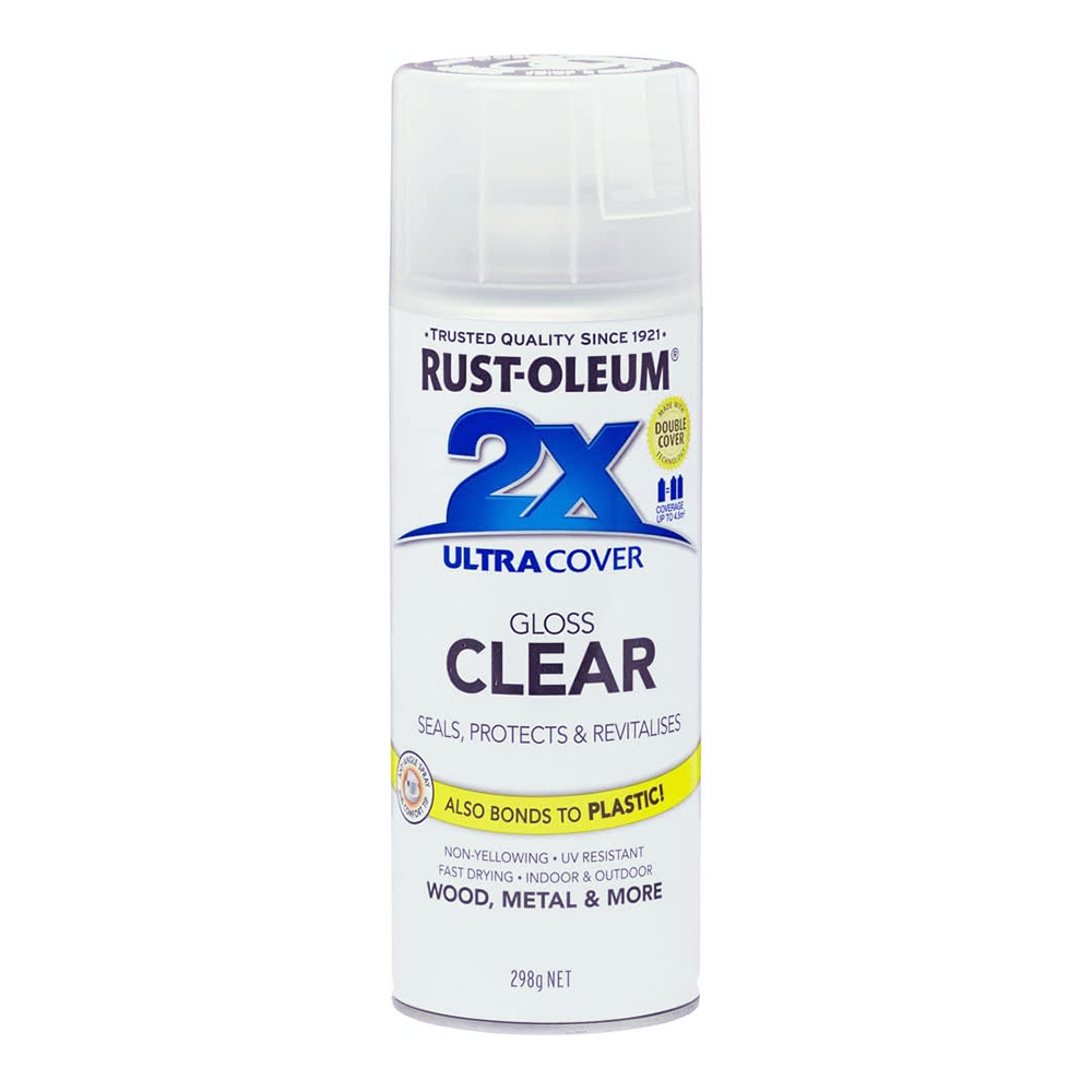 RUST-OLEUM 2X Ultra Cover Gloss Paint & Primer Spray Paint 298g Clear ...