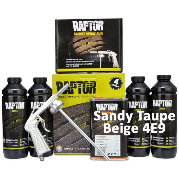 U-Pol Raptor Tintable Sandy Taupe/Beige 4E9 Protective Bed Liner Kit 4 ...