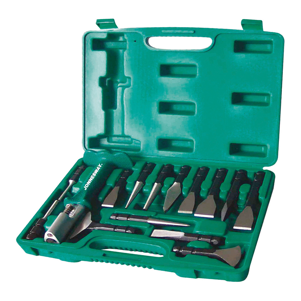 JONNESWAY Interchangable All Go Chisel & Punch Tool Kit Includes 14 CR ...