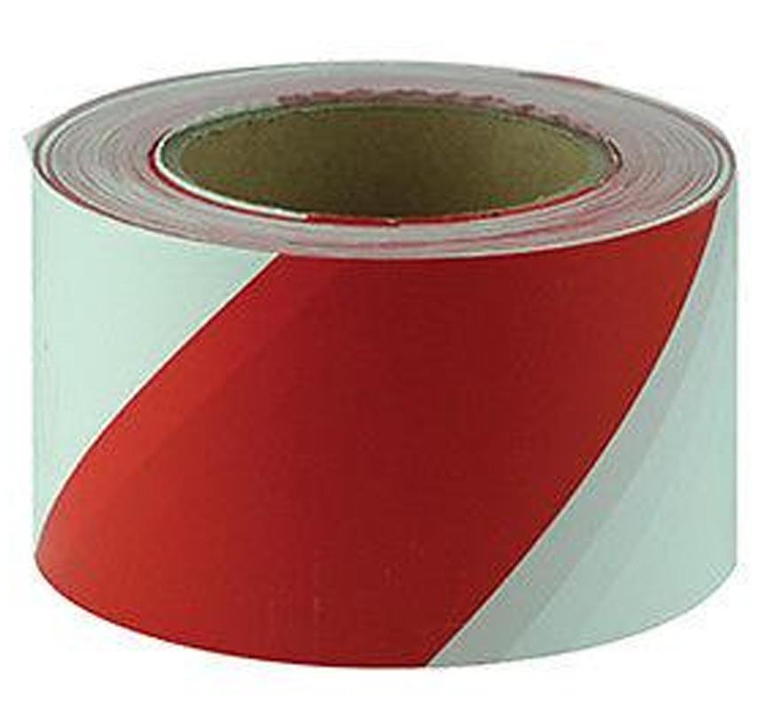 Maxisafe Red & White Barricade Tape - 100m Safety Barrier Stripe Dange ...