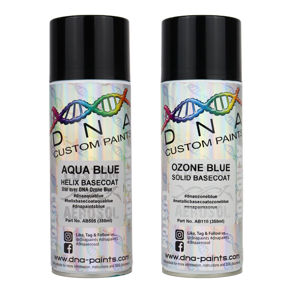 DNA PAINTS Helix Basecoat Spray Paint 350ml Aerosol Aqua Blue with Und ...