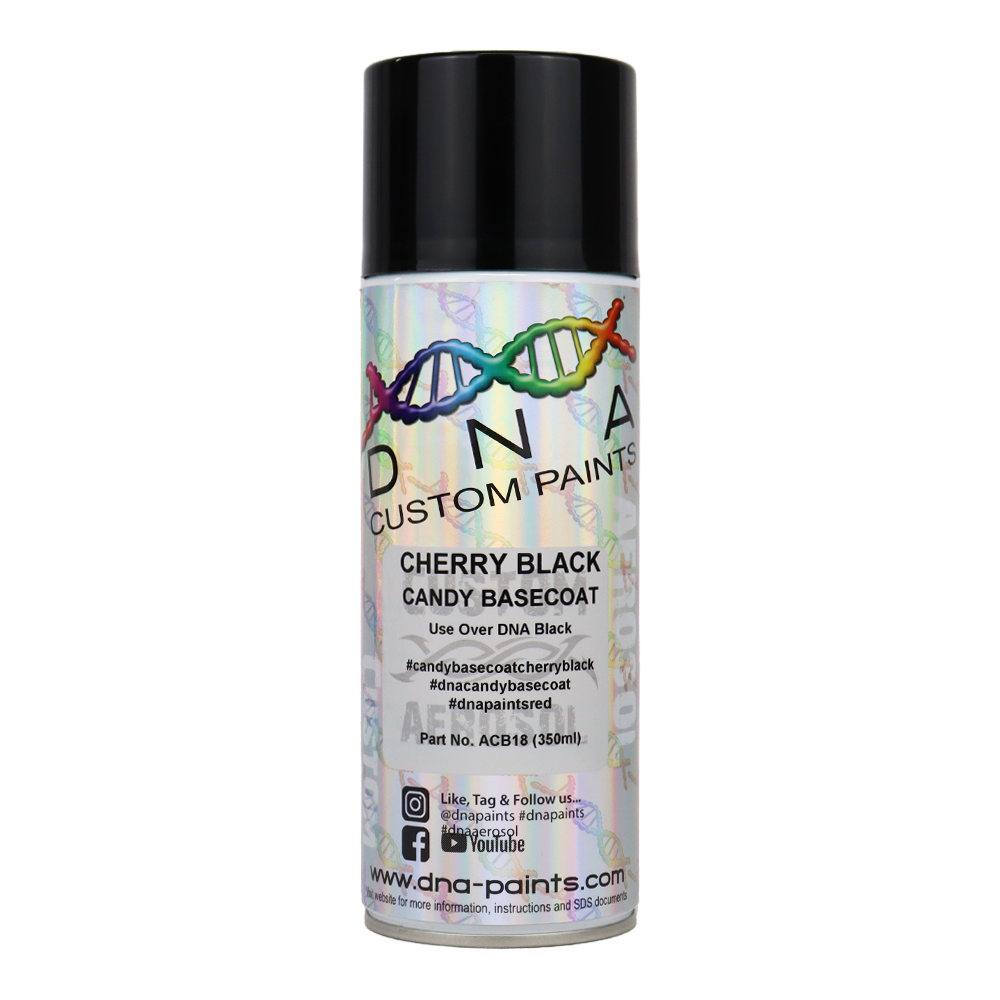 DNA PAINTS Candy Basecoat Spray Paint 350ml Aerosol Candy Cherry Black ...
