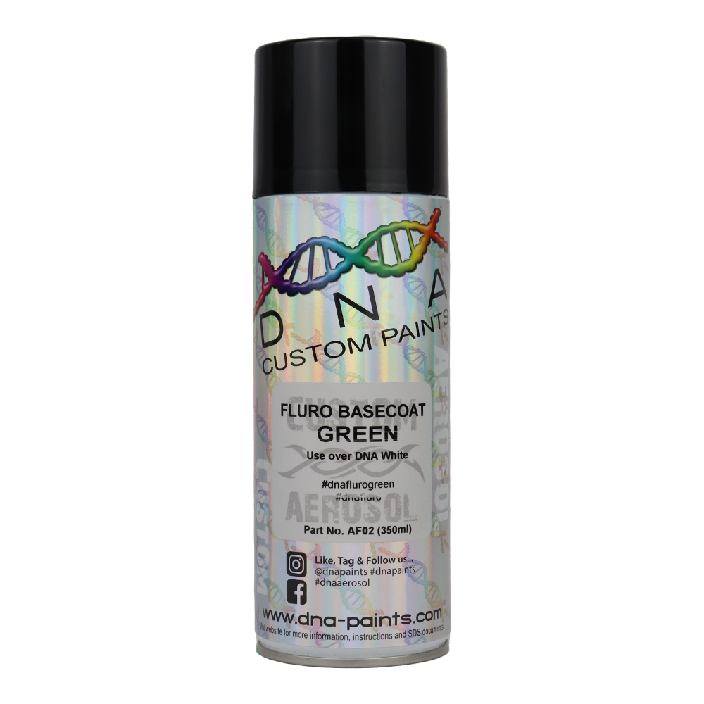 DNA PAINTS Fluro Basecoat Spray Paint 350ml Aerosol Fluorescent Green ...