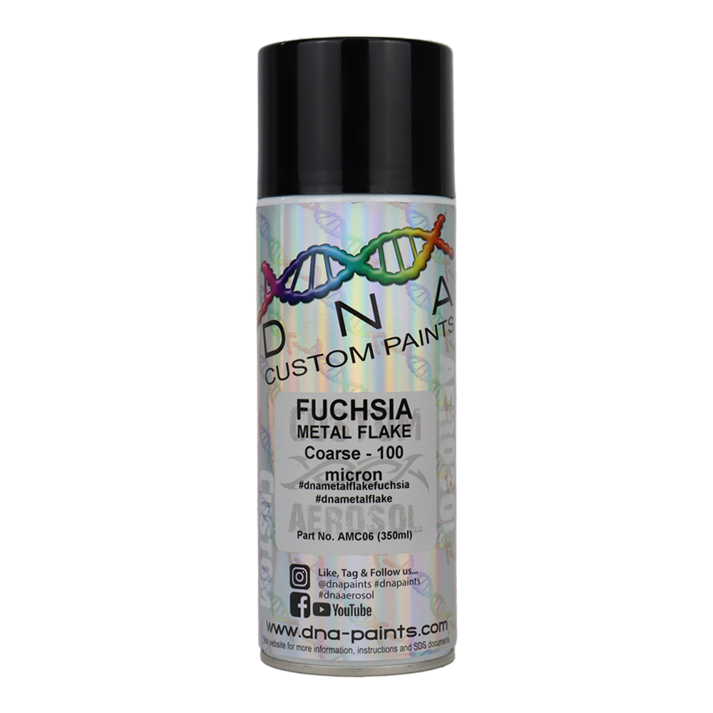 DNA PAINTS Metal Flake 350ml Aerosol Fuchsia Coarse - 100 Micron ...