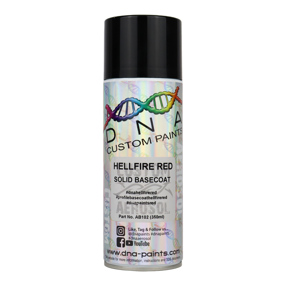 DNA PAINTS Solid Basecoat Spray Paint 350ml Aerosol Hellfire Red ...