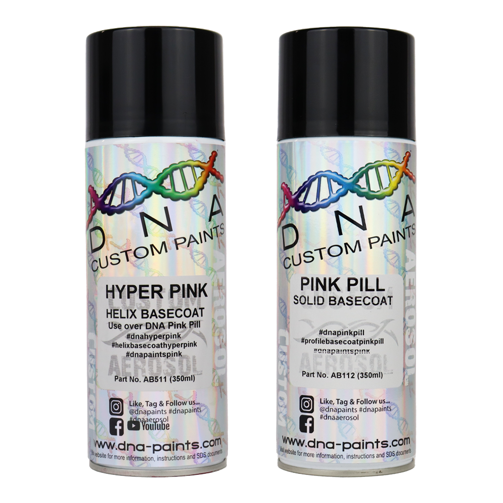 DNA PAINTS Helix Basecoat Spray Paint 350ml Aerosol Hyper Pink with Un ...