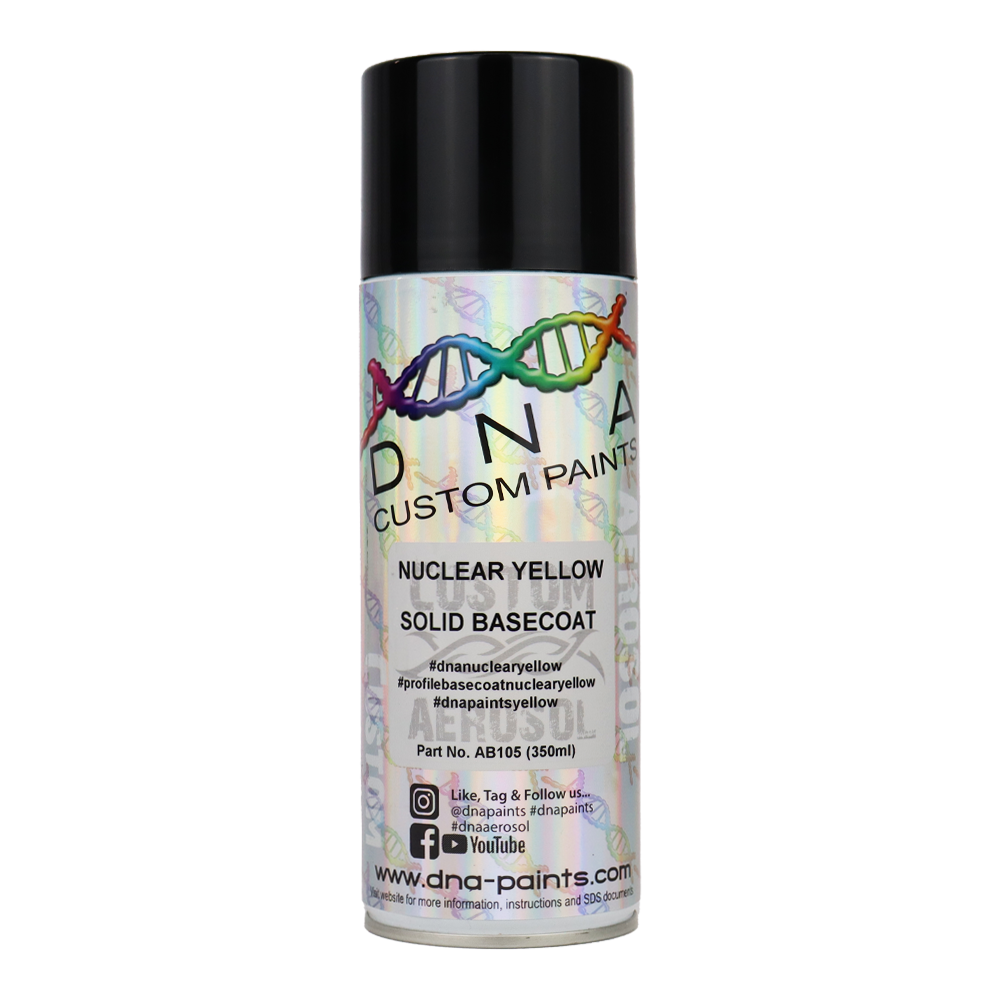DNA PAINTS Solid Basecoat Spray Paint 350ml Aerosol Nuclear Yellow ...