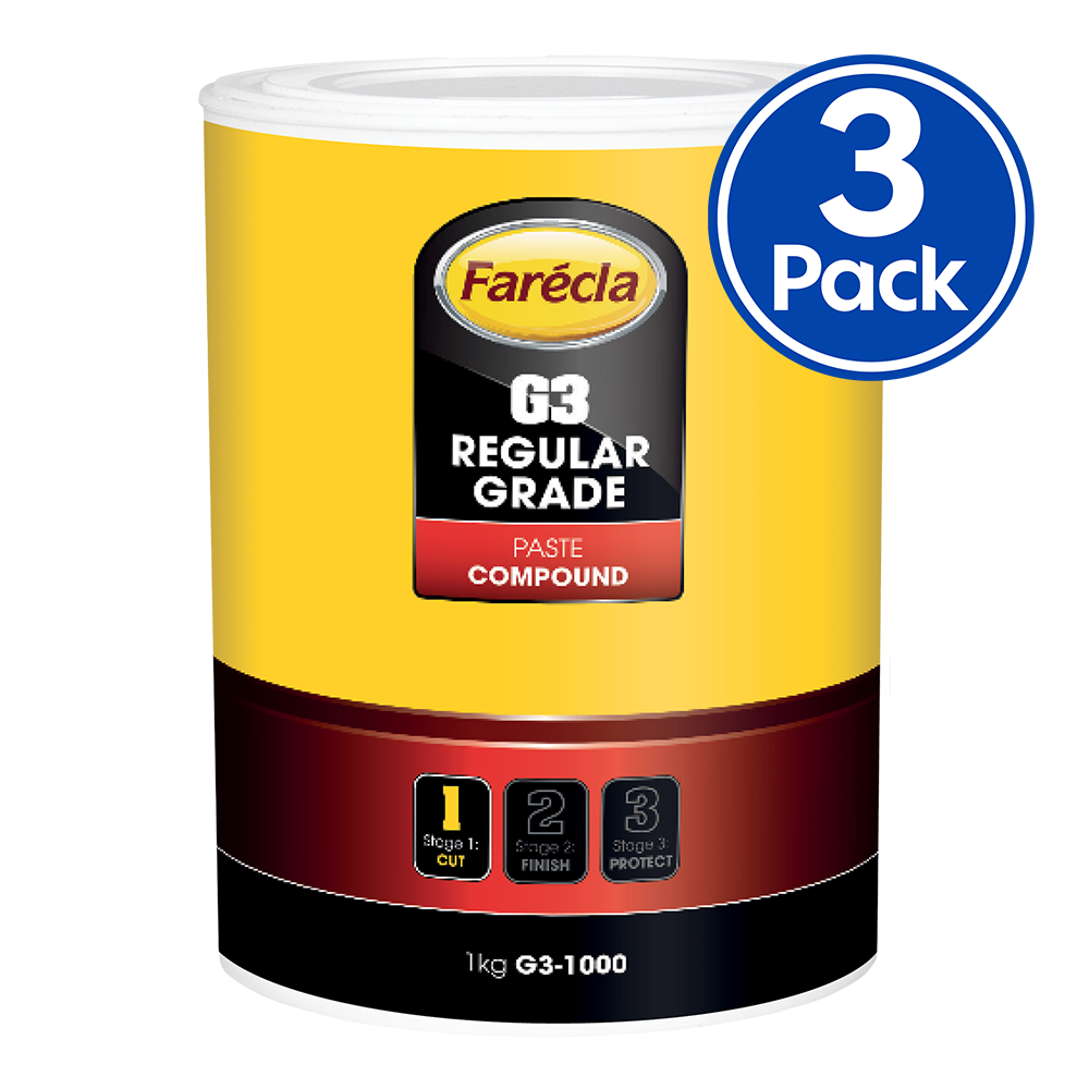 FARECLA G3 Regular Grade Cutting Compound 1kg Car Buffing Paste x 3 Pa ...
