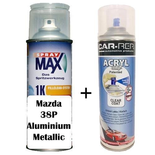 Auto Touch Up Paint Mazda 38P Aluminium Metallic Plus 1k Clear Coat ...